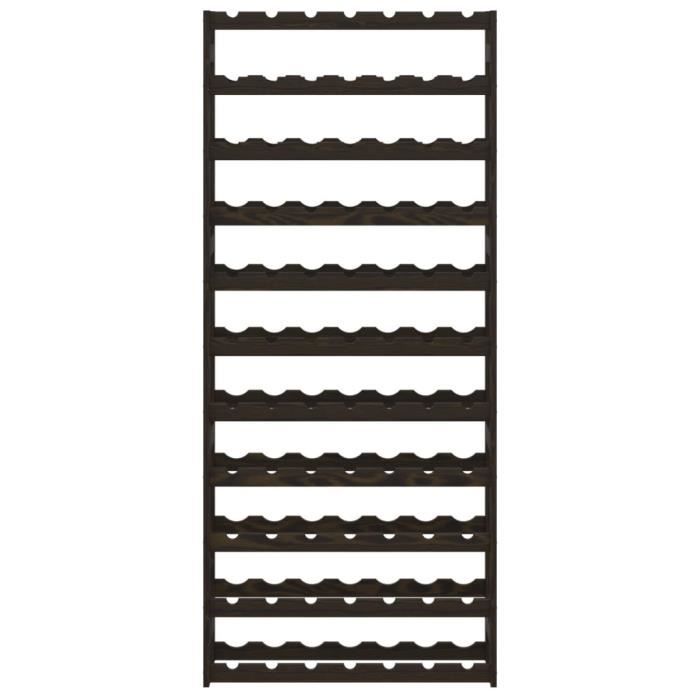 Casier à bouteilles pour 77 bouteilles noir bois pin solide - SALALIS ...