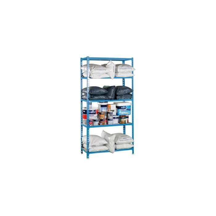 Étagère métallique - MADERCLICK - MEGAPLUS - 5 niveaux - 2000 x 1200 x 300 mm - Bleu - Cdiscount ...