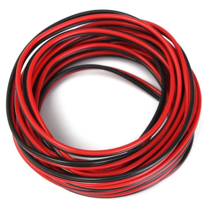 10M mètres 2x0.50mm2 Câble cordon pour Enceintes Haut-parleurs rouge ...