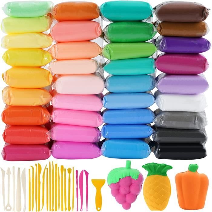 Kit de pâte à modeler, 36 couleurs d'argile polymère, pâte à modeler ...
