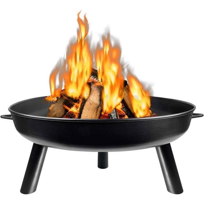 HENGMEI Brasero de Jardin Fire de Brasero en fonte diamètre 80 cm Poêle ...