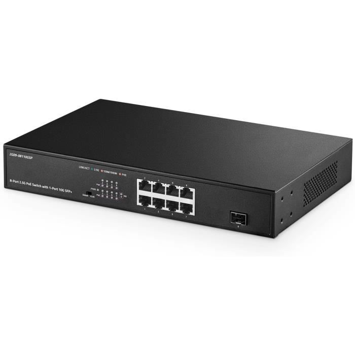 Binardat 8 Port 2.5G PoE Switch with 10G SFP+ Port, 8 x 2.5 Gigabit RJ ...