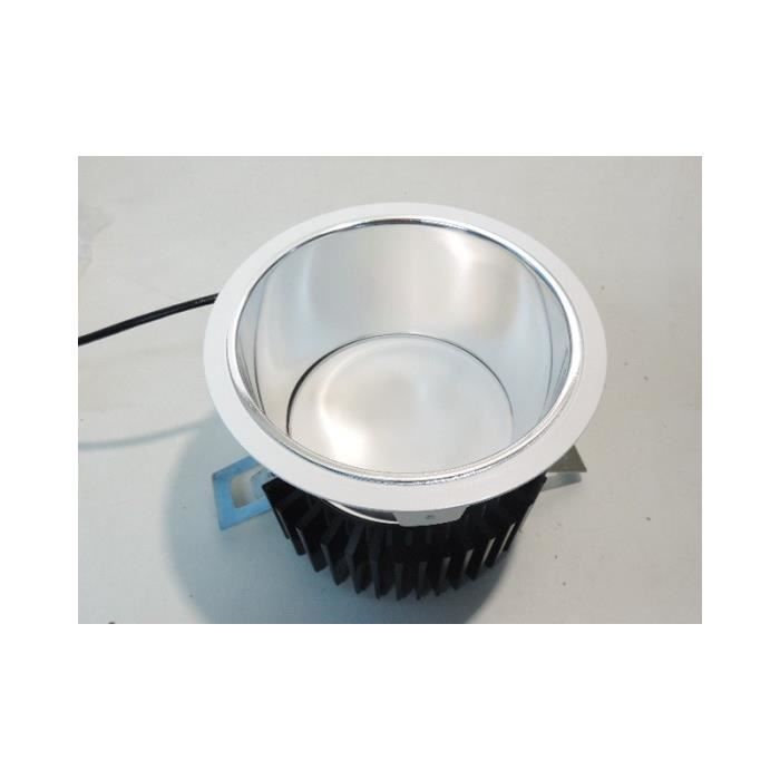 Plafonnier downlight diametre 190mm 25W blanc froid 4000K 150 leds 230V ...