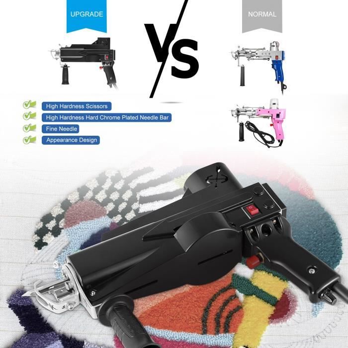 Tufting Gun 2 en 1 Cut and Loop Pile Pistolet Tufting 7-21mm Pistolet à ...