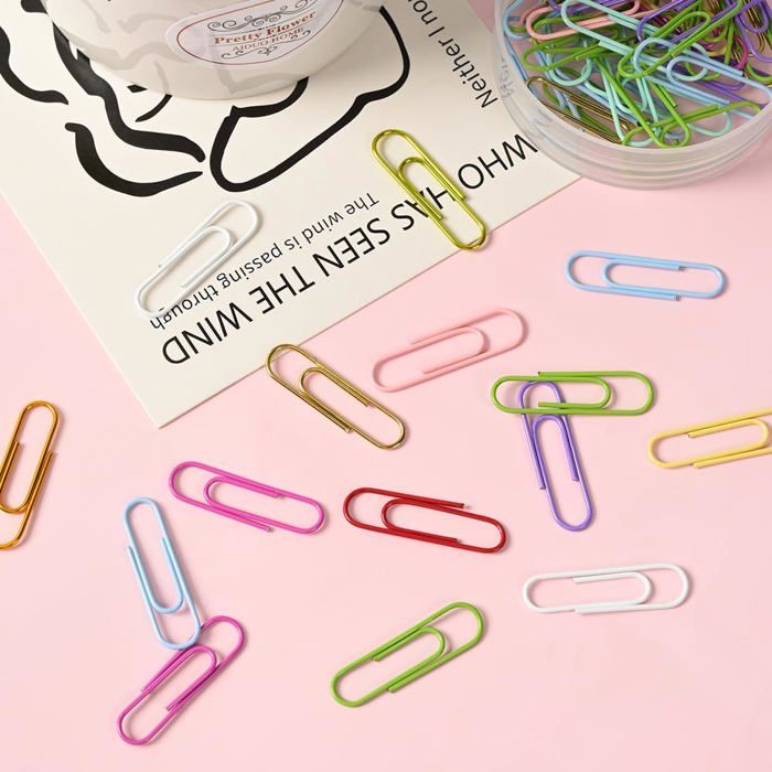 Lot De 250 Trombones Bureau,Trombones Multicolores Pour Papiers, École ...