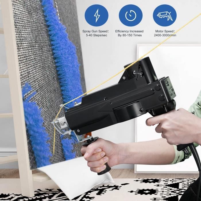 Tufting Gun 2 en 1 Cut and Loop Pile Pistolet Tufting 7-21mm Pistolet à ...