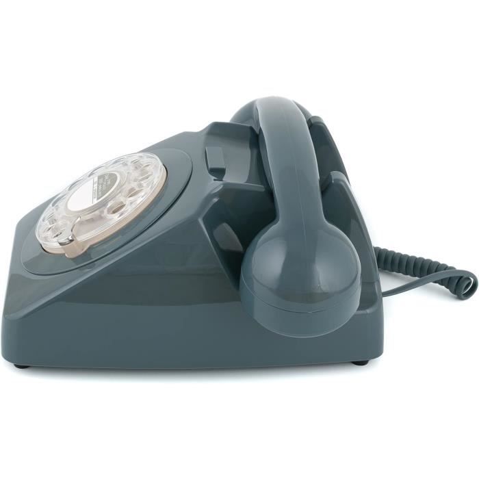 Téléphone fixe rétro de style années 1970 à cadran rotatif Cordon ...