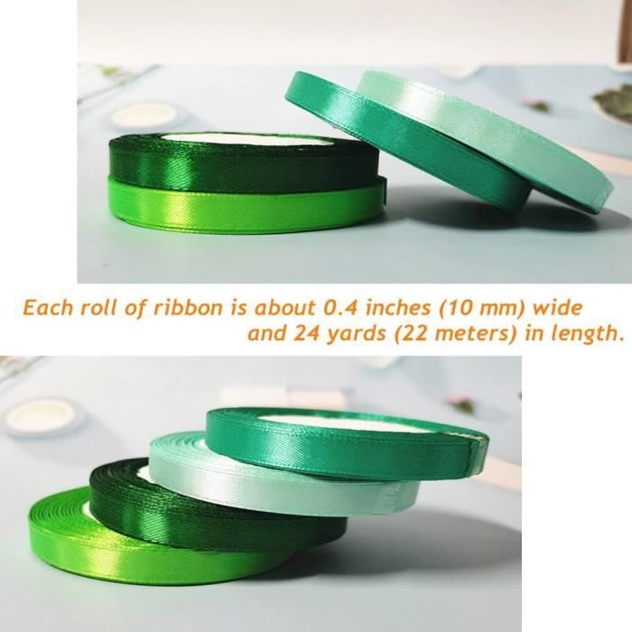 4 Rouleaux Ruban Satin 10Mm X 22M Simple Face Ruban En Tissu Rouleaux ...