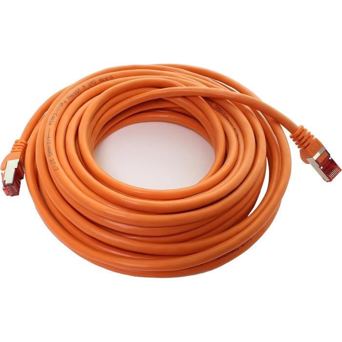 Câble Réseau Cat.6 50M Orange - 1 X Câble Ethernet Câble Réseau ...