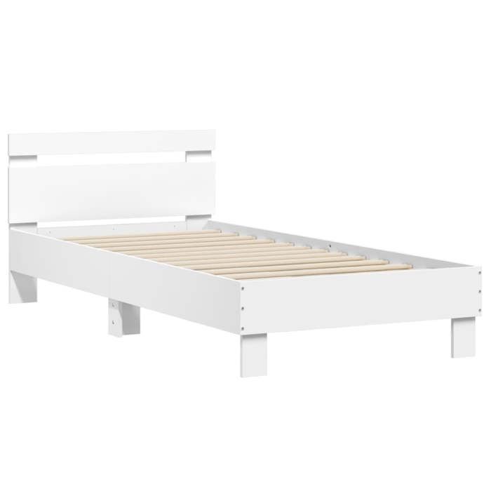 Cadre de lit 1 Place - UU - 90x190 cm - Bois d'ingénierie - LED RGB ...