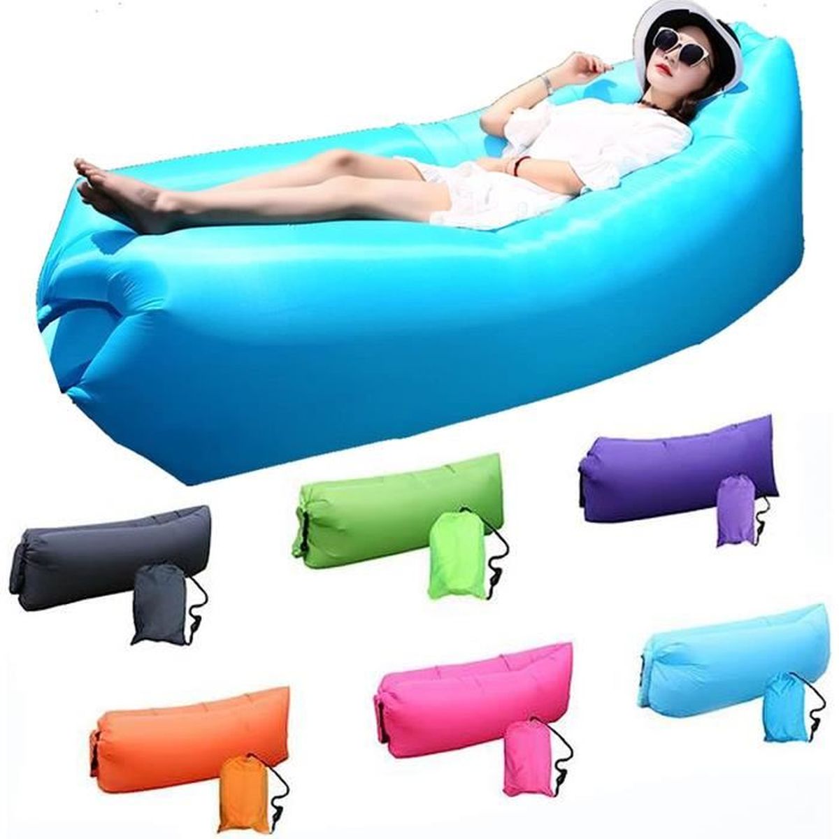 Gonflable Canapé Chaise Longue,Canapé gonflable portatif,Imperméable ...