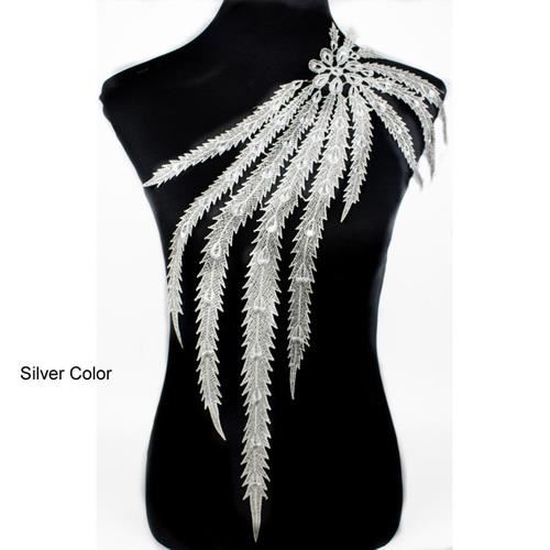 Version BW071Argent - 1 Pc Broderie Bande Col Dentelle Polyester Tissu ...