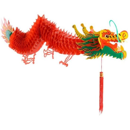 3D Chinois Nouvel an Dragon Lanterne Guirlande Suspendus Décor Chinois ...