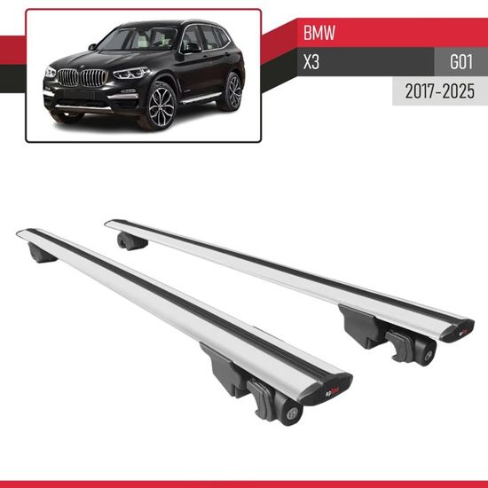 Barres de Toit - BMW - X3 G01 - Aluminium - Gris - Verrouillable ...
