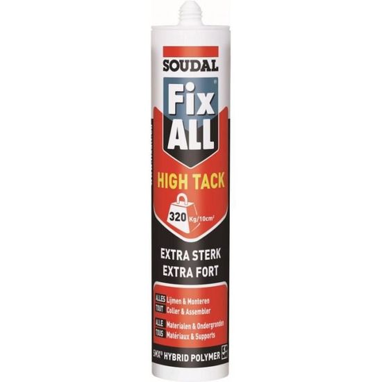 Mastic-colle - SOUDAL - Fix All High Tack - 290 ml - Haute adhérence ...