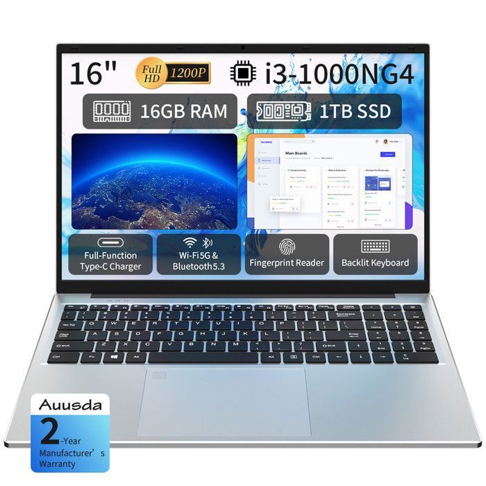 PC Portable - Auusda- Intel Core i3-1000NG4- 16Go RAM - 1To SSD -16 ...
