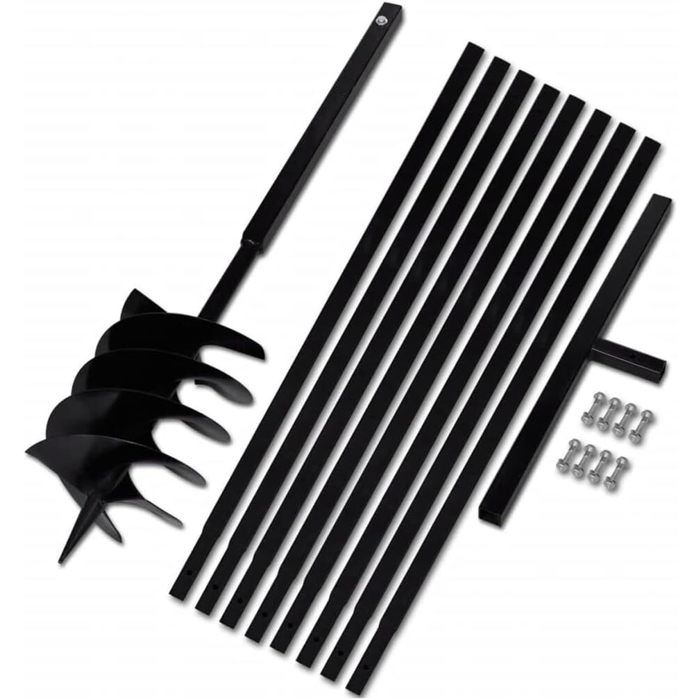 Tarière Manuelle 200 mm avec Rallonge 9 m – Outil de Forage Jardin en ...
