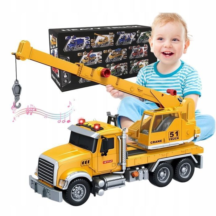 Camion Grue Jouet Enfant, Jouet Grue de Chantier avec Son, Camion ...