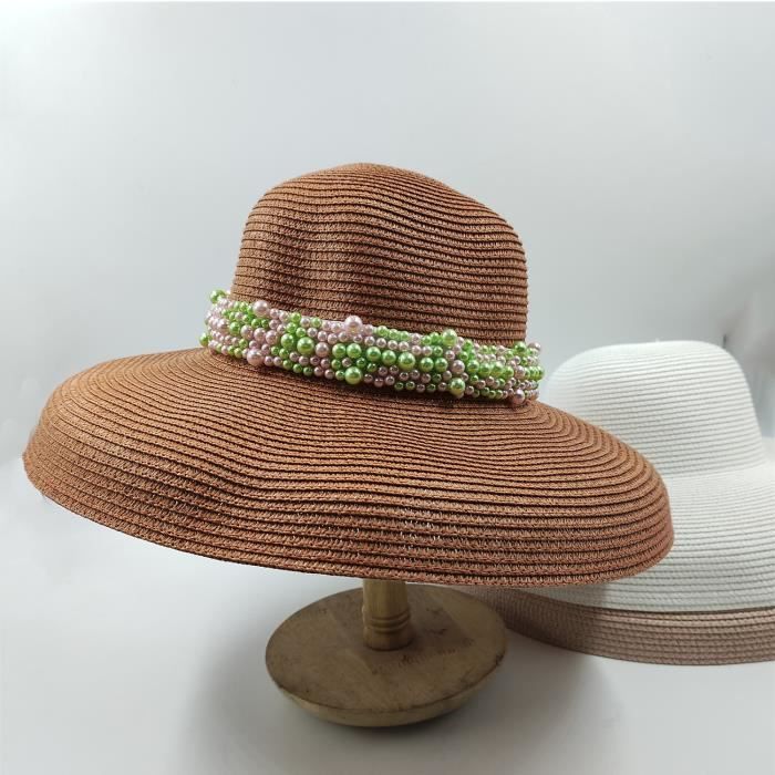 Tapez 14-Chapeau de paille à large bord pour hommes et femmes, ander ...