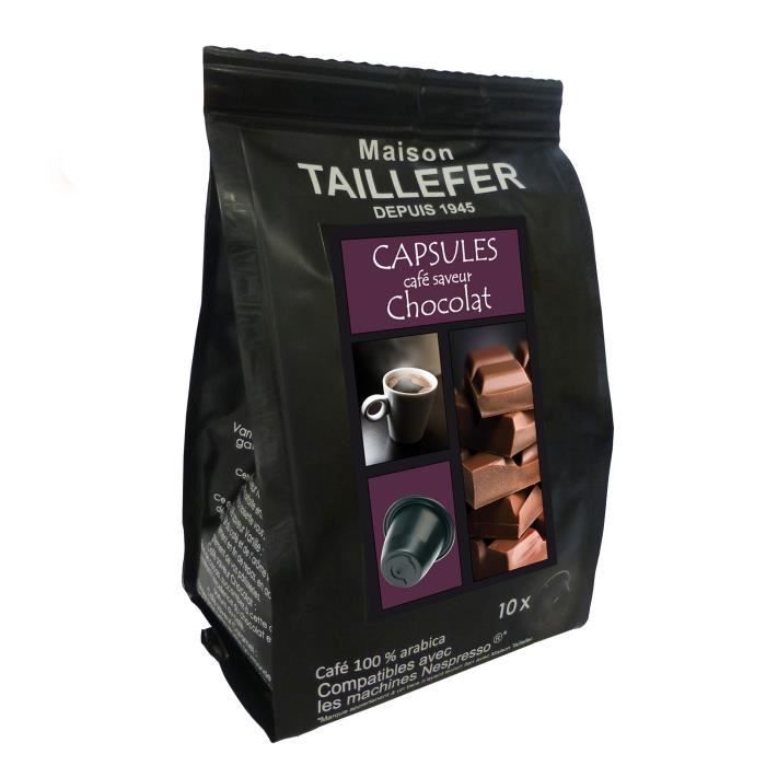 Café capsules Sachet de 10 capsules de café saveur chocolat ...