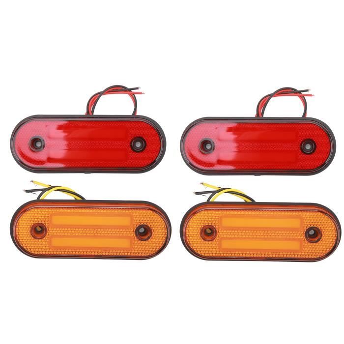 Ashata Camion Côté Lumière 4 pièces camion feux latéraux 12LED marqueur ...