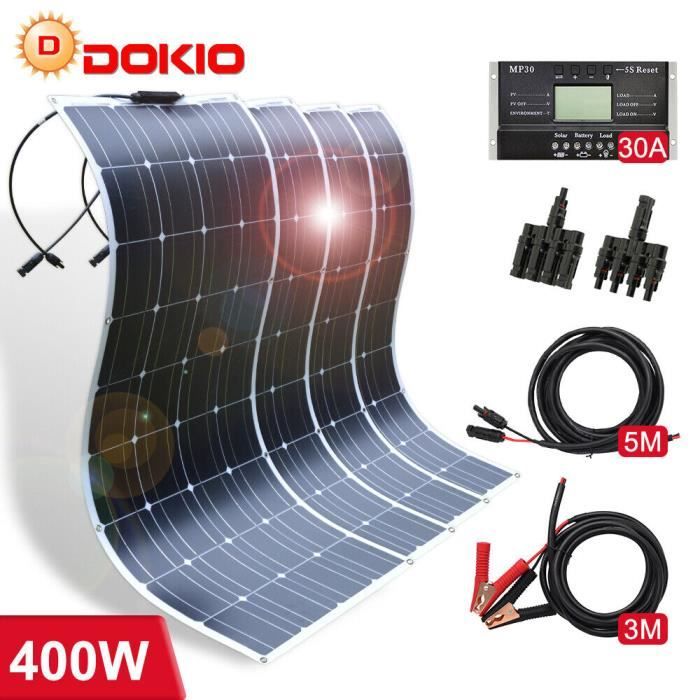 Panneau Solaire - Dokio - 400W - Semiflexible - Monocristallin - 18V/16V - Cdiscount Bricolage