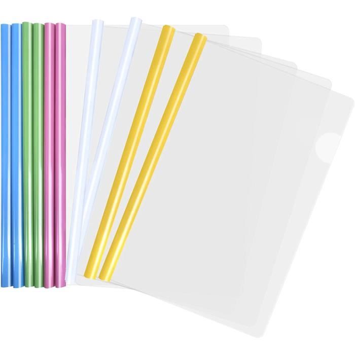 10Pcs Dossier Coulissante Plastique, Couvertures Rapport Claires, A4 ...