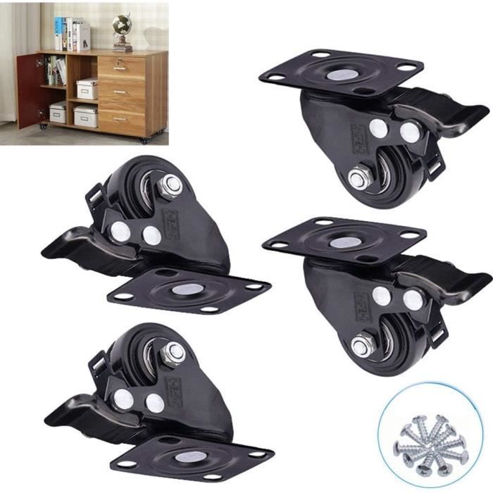 Roues Roulettes, Roulettes-Heavy Duty Pivotant Roue Avec Frein-Mobilier ...
