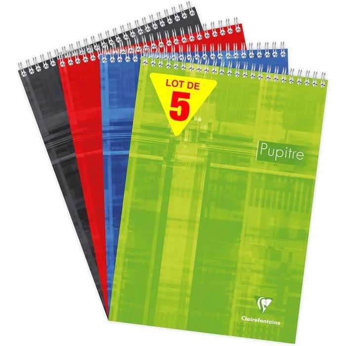 8151C Lot De 5 Blocs Pupitre À Spirale En-Tête - A4 21X29,7 Cm - 160 ...