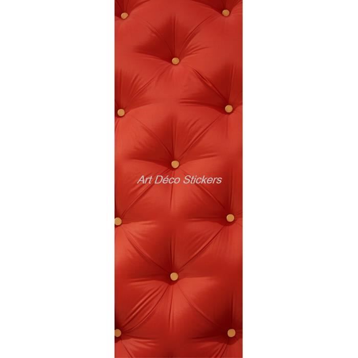 Affiche poster format porte trompe l'oeil Capitonée Rouge - dimensions ...