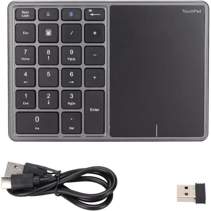Clavier Numérique sans Fil 2.4G, Pavé Numérique Externe Ergonomique 10 ...