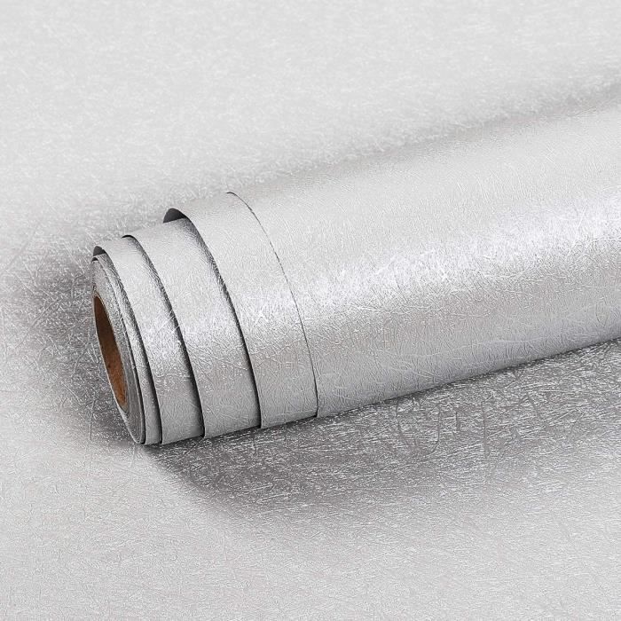 Papier Peint Adhésif Gris Clair Avec Motif Fil De Soie Papier Vinyle ...