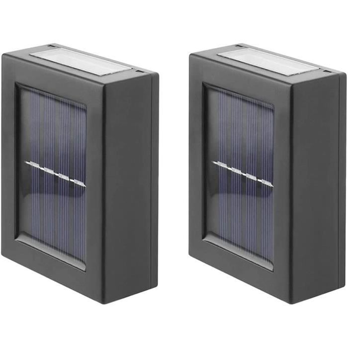 Lot De 2 Lampes Murales Solaires D'Extérieur Étanches À L'Eau - Décoration De Jardin - Capteur ...