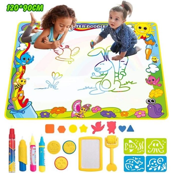 Tapis de dessin - Doodle - 120x90 cm - 4 stylos - 8 moules - Jouets ...