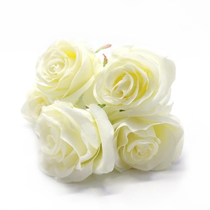 Cinq roses blanches - Fausse Plante Et Gazon Artificiel Décoratif Pour ...