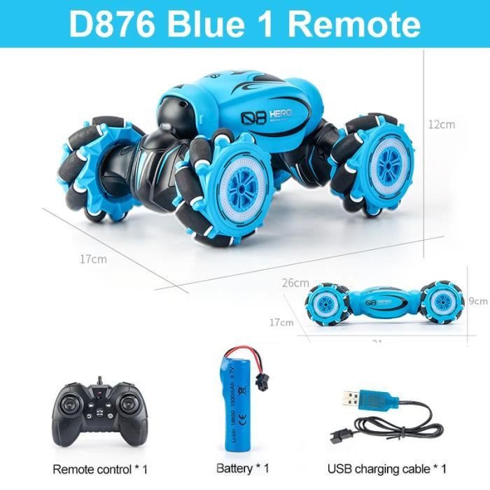 Couleur D876 Bleu 1 Télécommande D876 1:16 4WD RC Car Radio Gesture Induction Music Light Twist ...