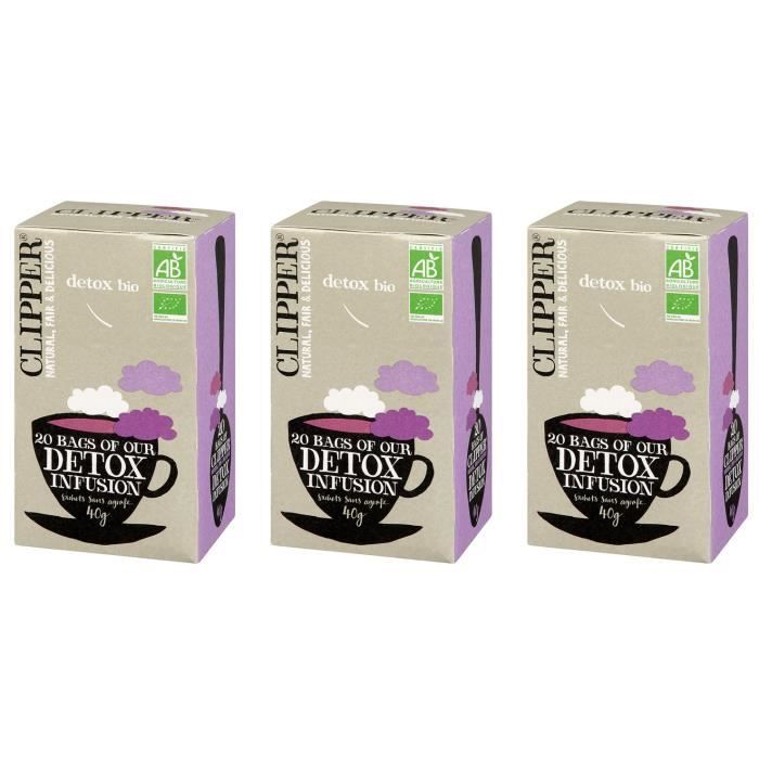 [LOT DE 3] CLIPPER Infusion Detox Bio 40g - Cdiscount Au quotidien