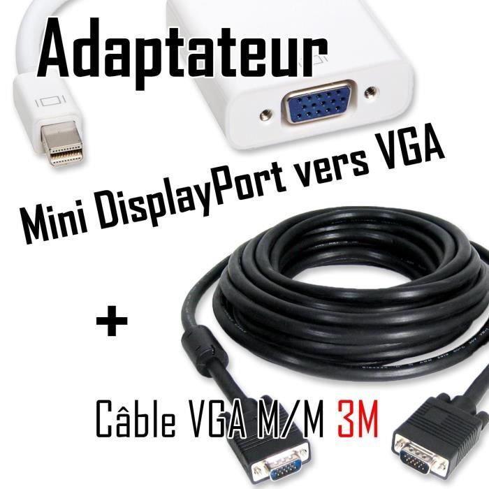 CABLING® Mini Display Port DP dans VGA adaptate… - Achat / Vente ...