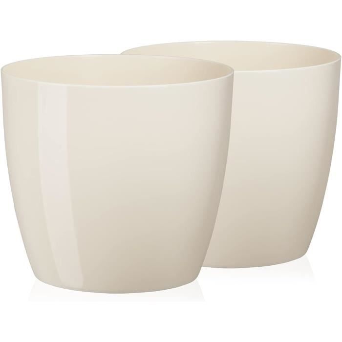 Pot De Fleurs, Pot De Plantes En Plastique, Lot De 2, Forme Ronde ...