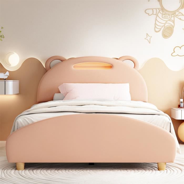 DRIPEX Lit Simple LED 90x200cm,lit rembourré,tête de lit avec une drôle ... DRIPEX Lit Simple LED 90x200cm,lit rembourré,tête de lit avec une drôle ...