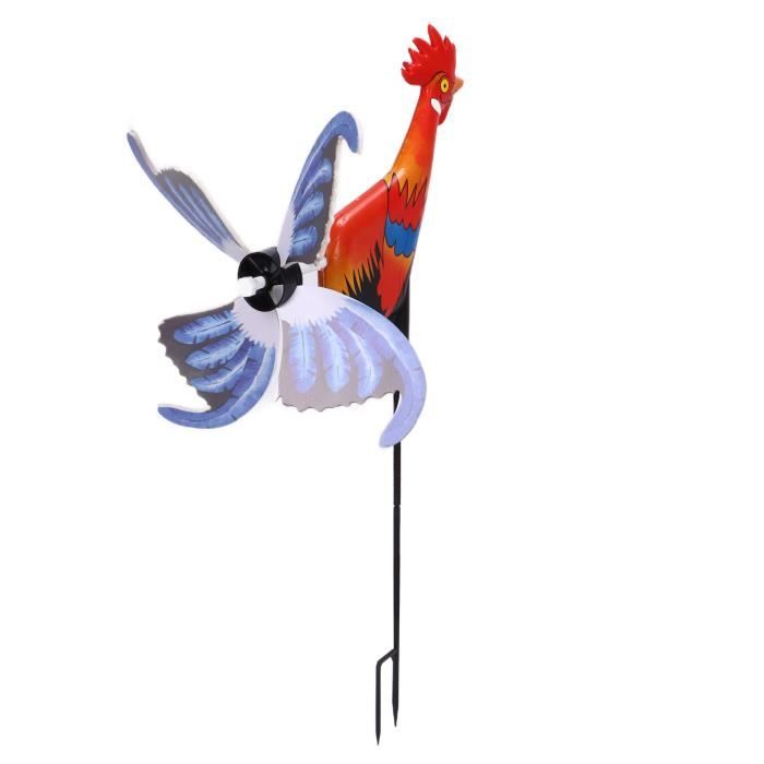 Coq moulin à vent girouette réaliste fixe couleurs vives clôture de ...