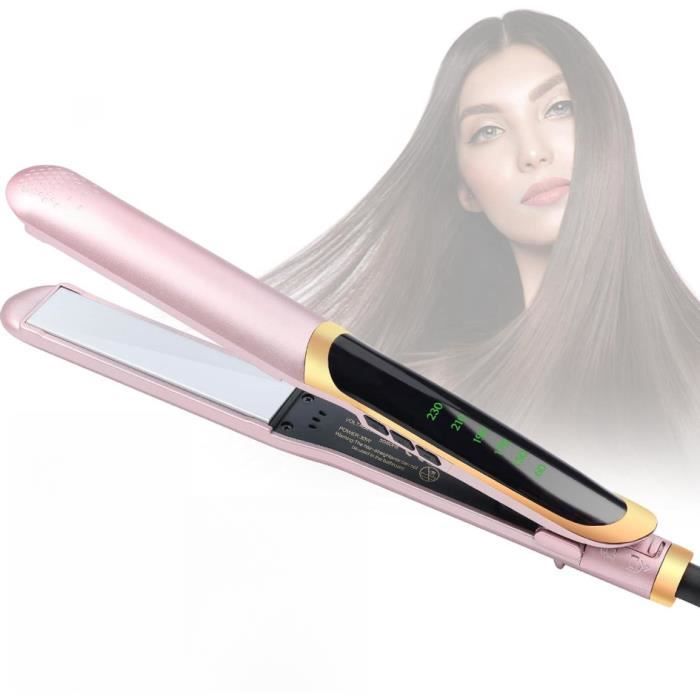 Lisseur Cheveux Professionnel Fer à Lisser et Boucleur 2 en 1 Plaques de Céramique Tourmaline ...