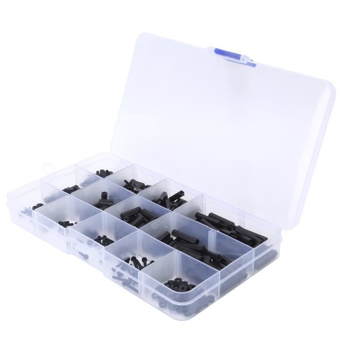 GOTOTOP Écrou de vis en nylon 320pcs Entretoises Hexagonales M2 en Nylon Mâle à Femelle Vis ...