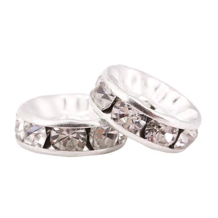 MAD 100 pièces / ensemble alliage strass lâche breloque entretoise ...