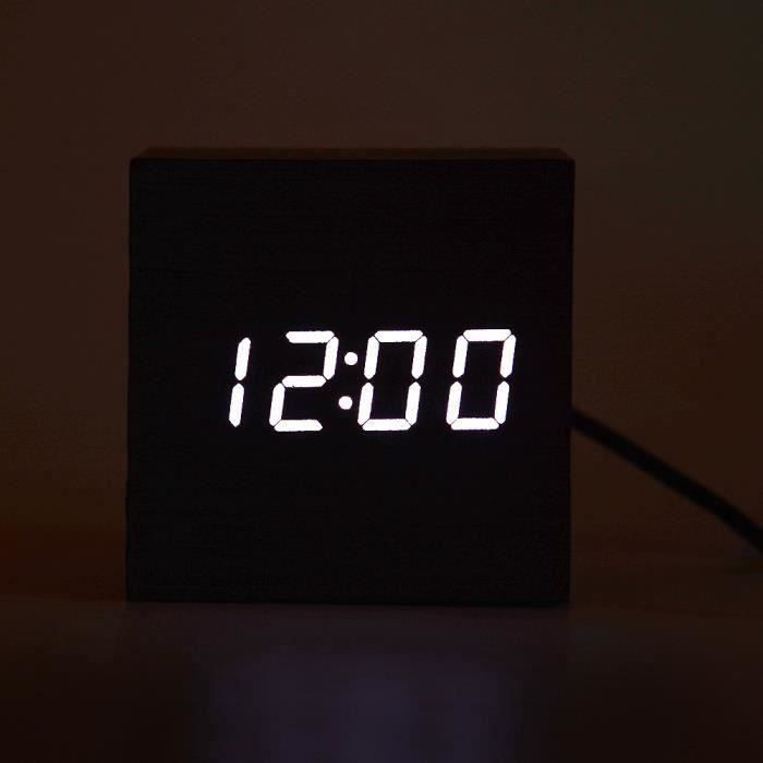 GAT11505-Reveil digital sans radio lumineux reveil digital piles bois ...