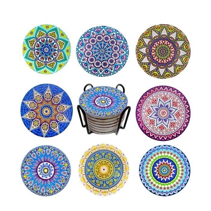 Lot de 8 sous-verres en liège absorbant avec support, ensemble de tapis ...