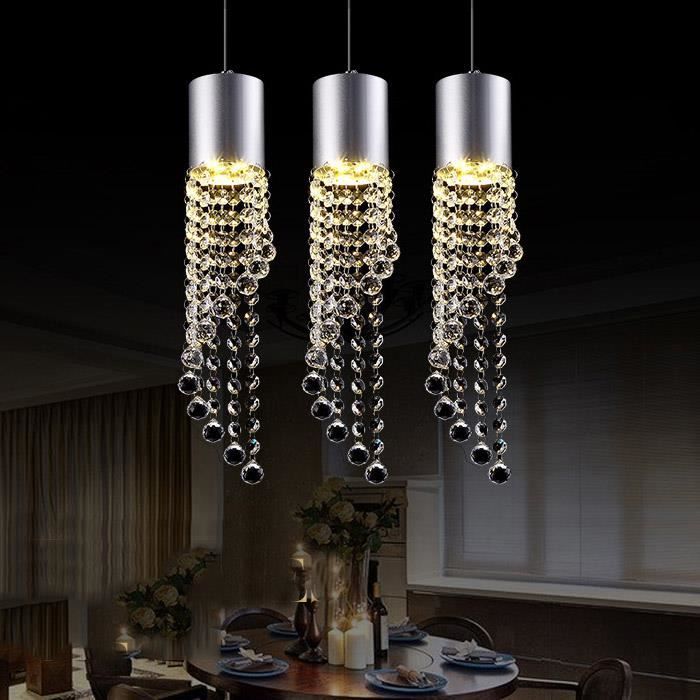 Suspension LED Cristal 3 Ampoules Pour Bar Jaune - Cdiscount Maison