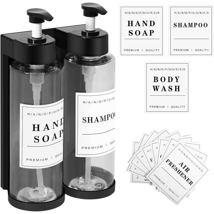 Ensemble Distributeur Savon 500Ml X 2 Distributeur De Savon Mural Sans Perforation Avec ...