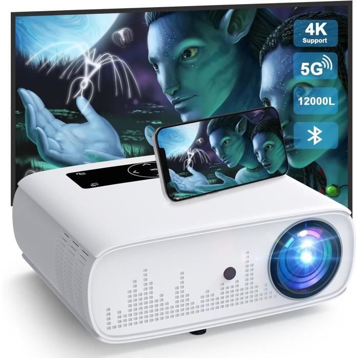 Topvision Videoprojecteur Wifi 5G- Bluetooth Projecteur 12000 Lux Natif ...