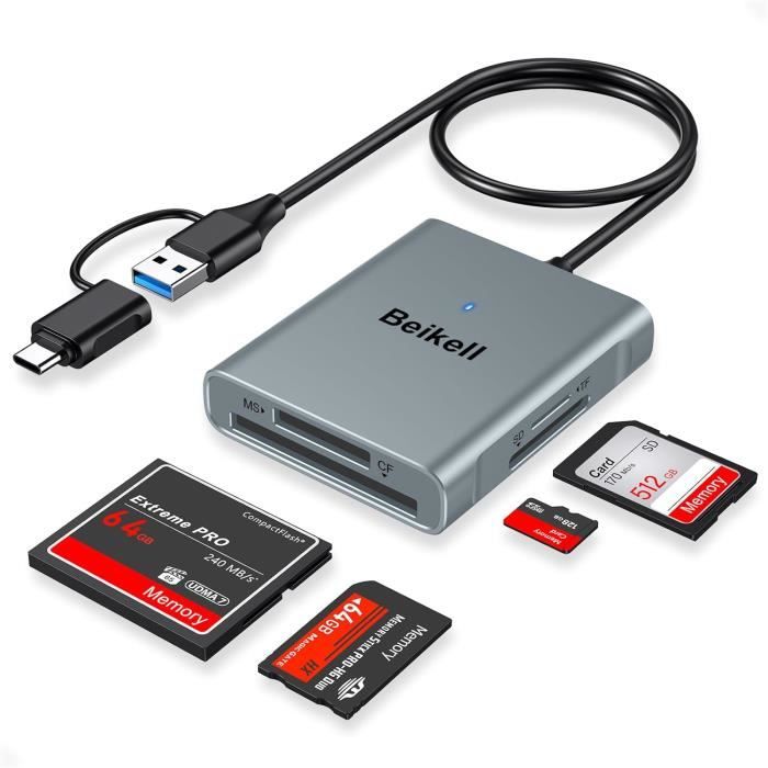 Lecteur De Carte Sd-Micro Sd, 4 En 1 Usb C & Usb 3.0 Double Connecteur ...
